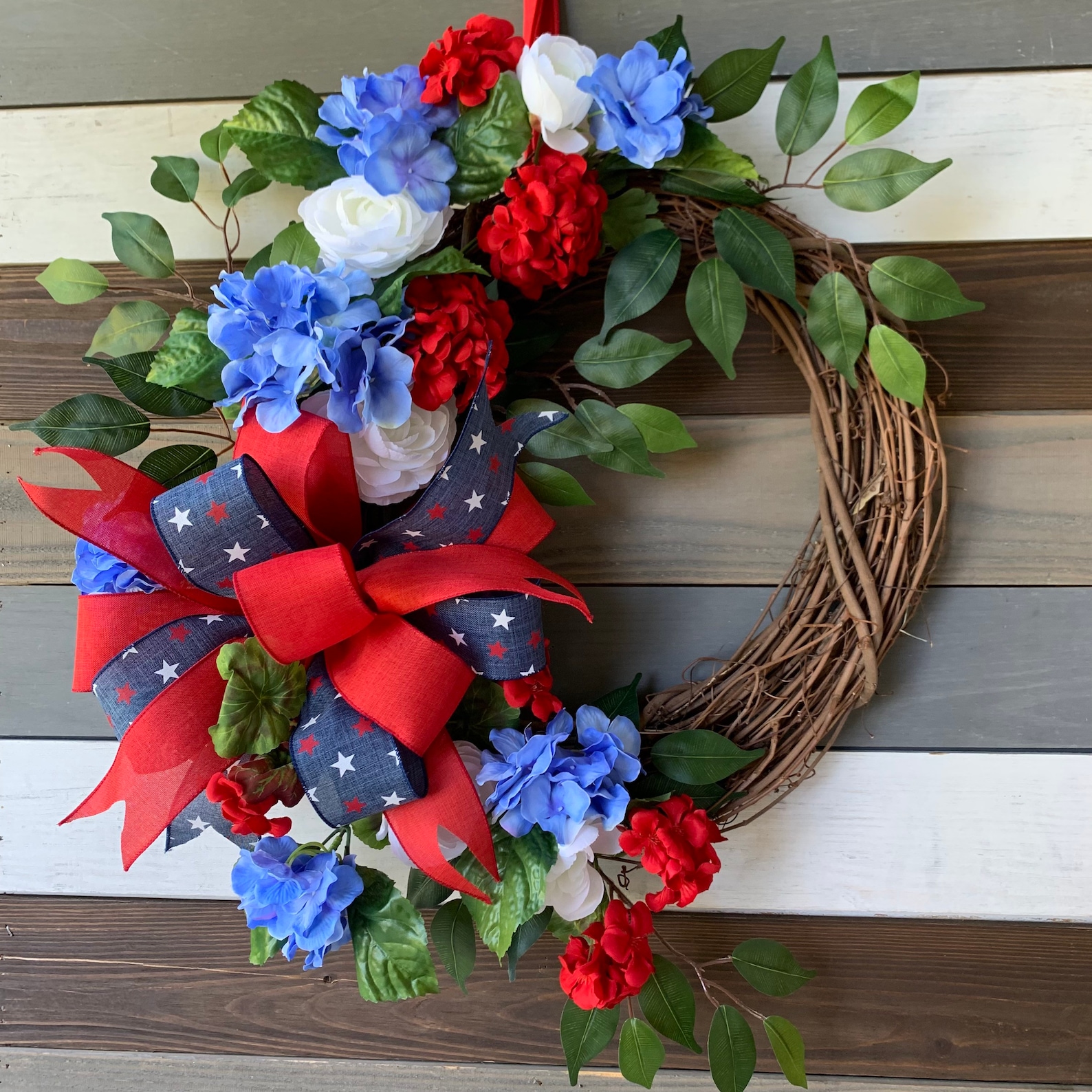 Patriotic Wreath Front Door Wreath Memorial Day Wreath - Etsy