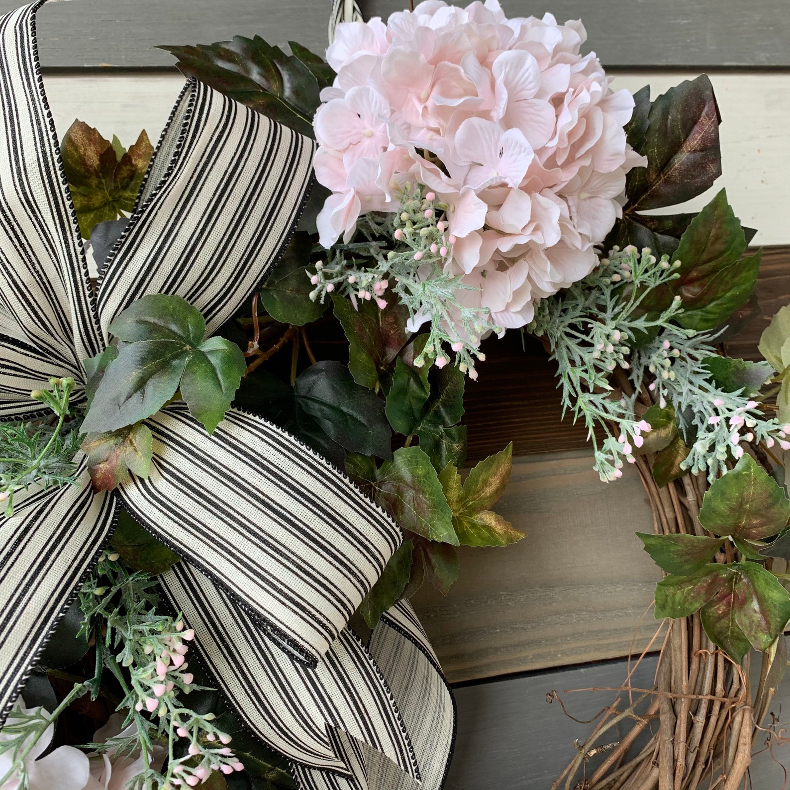 Spring Hydrangea Wreath Summer Hydrangea Wreath Farmhouse - Etsy