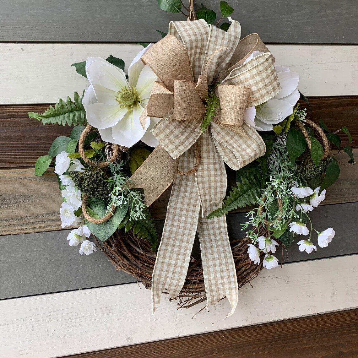 Magnolia Wreath Spring Wreath Summer Wreath Neutral Wreath - Etsy