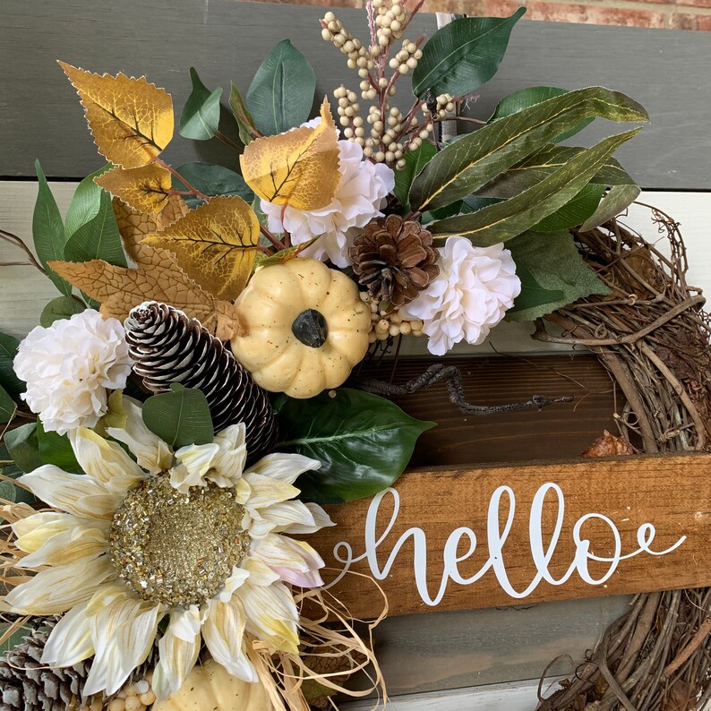 Fall Wreath Autumn Wreath Rustic Fall Wreath Hello Fall | Etsy