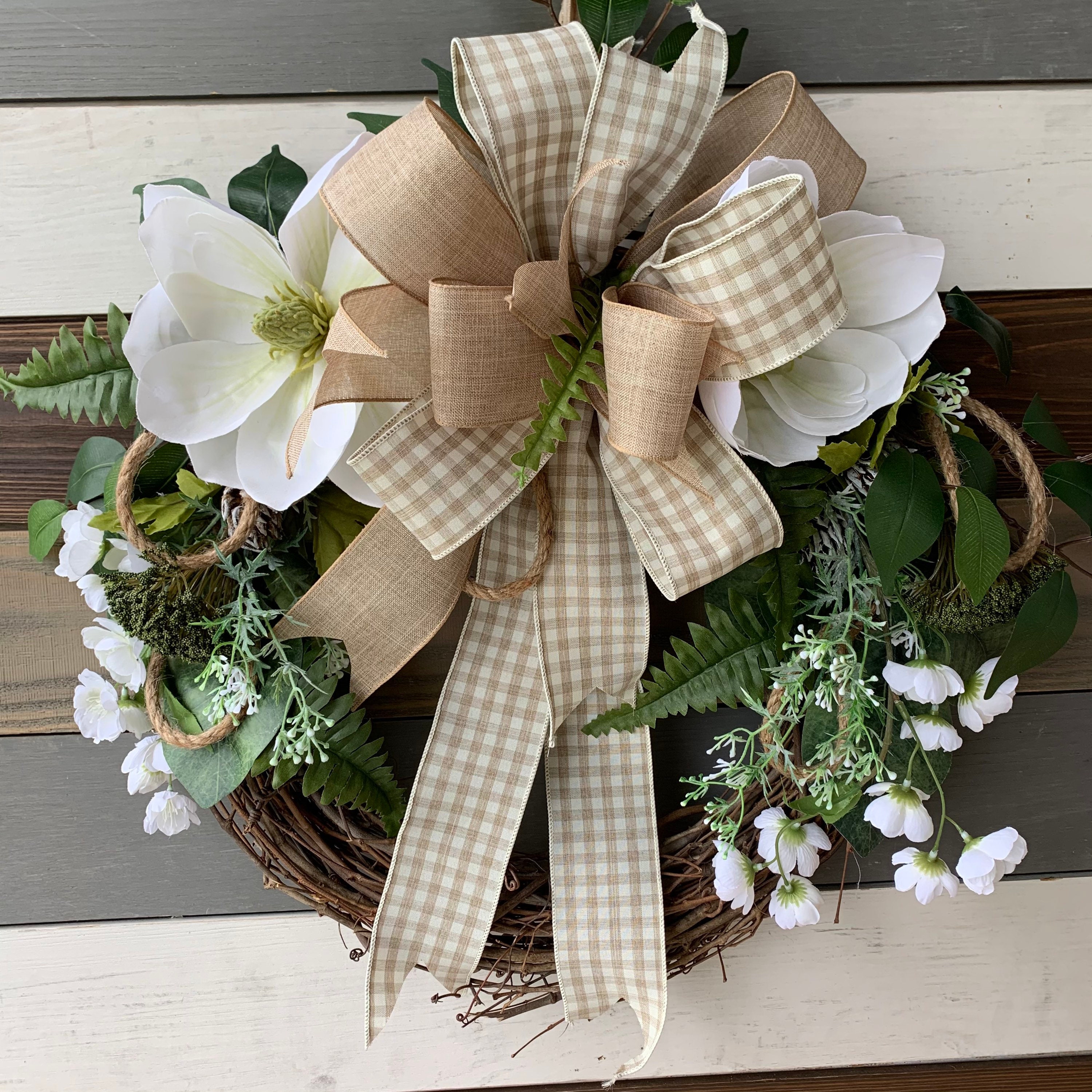Magnolia Wreath Spring Wreath Summer Wreath Neutral Wreath - Etsy