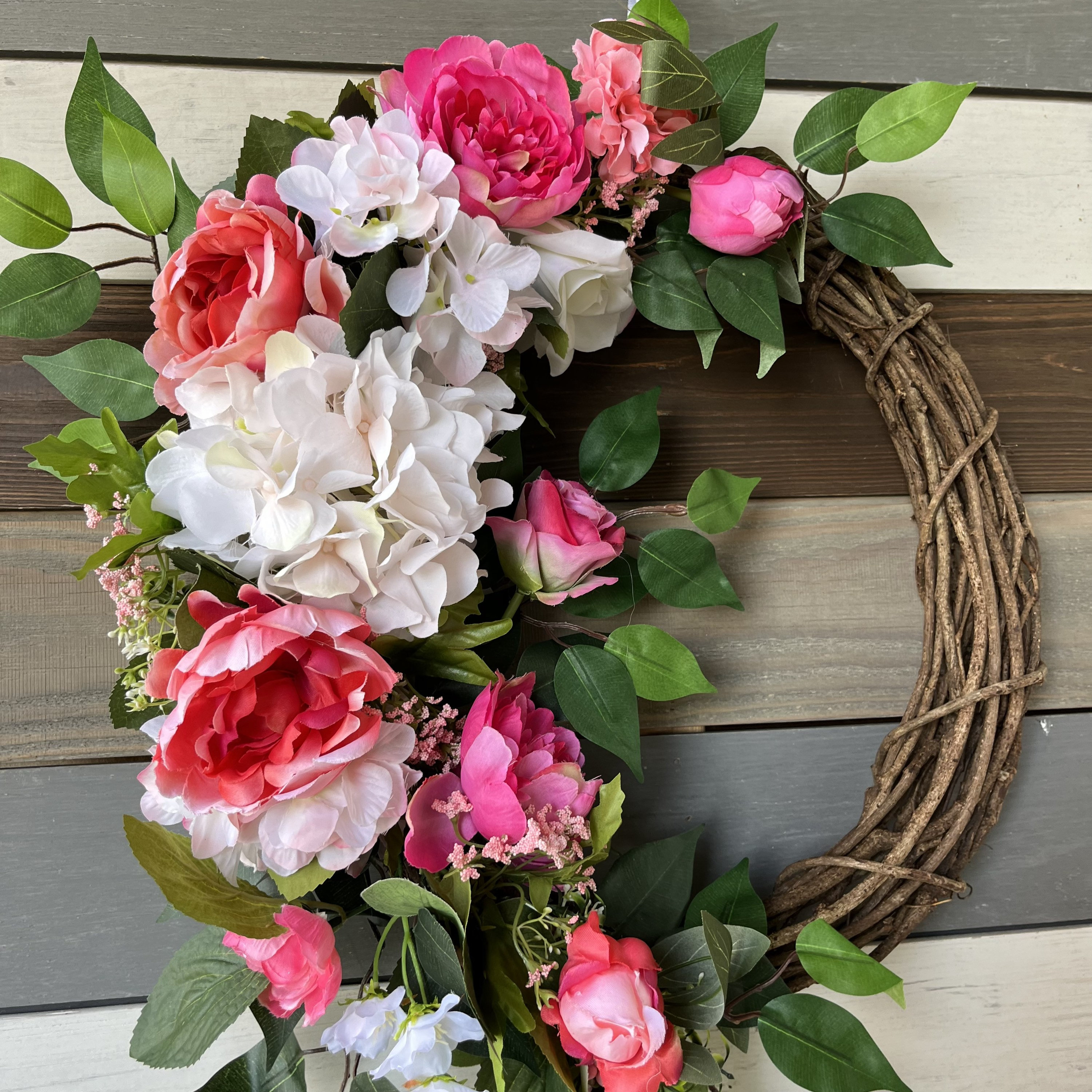 Spring Floral Wreath Spring Hydrangea Wreath Summer Wreath - Etsy