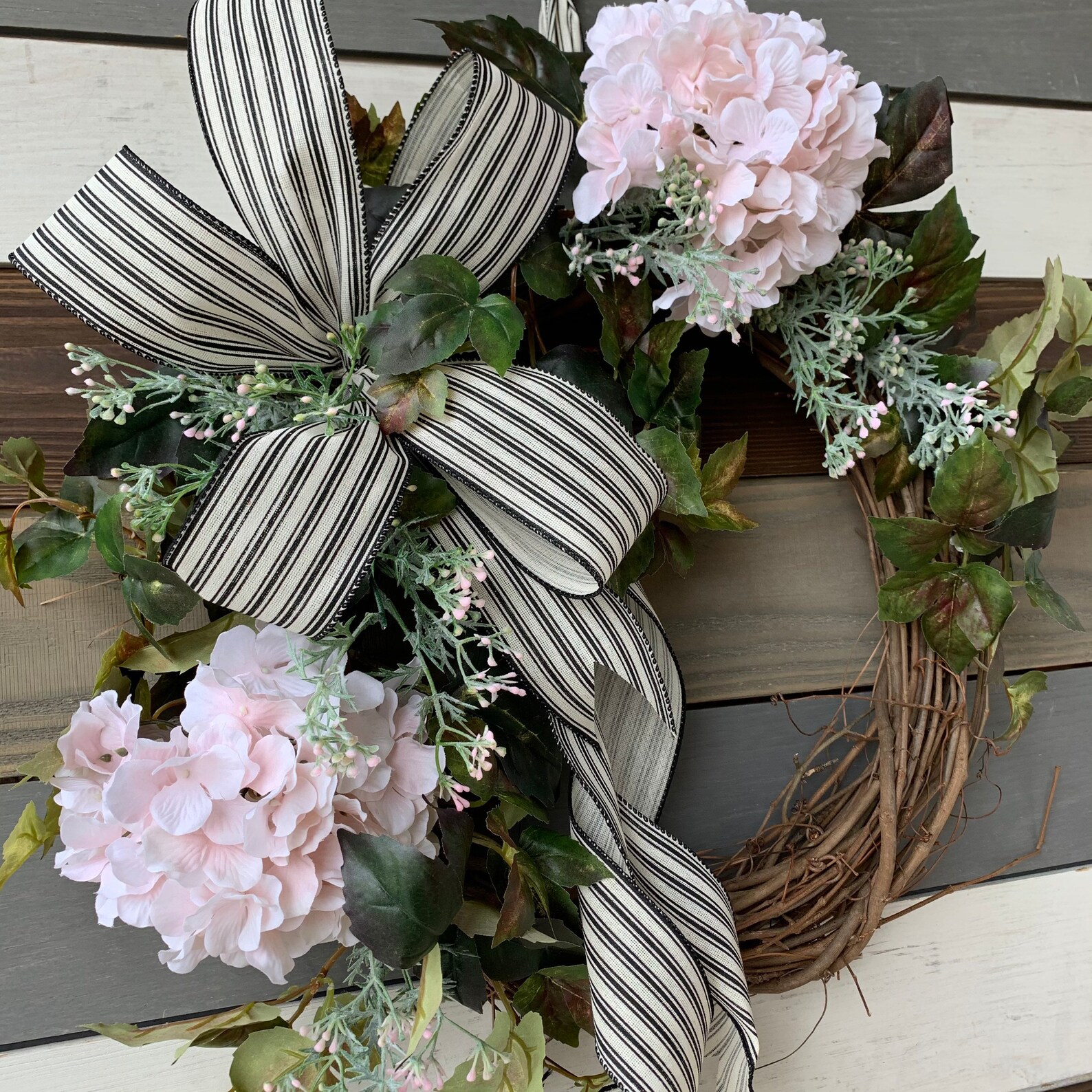 Spring Hydrangea Wreath Summer Hydrangea Wreath Farmhouse | Etsy