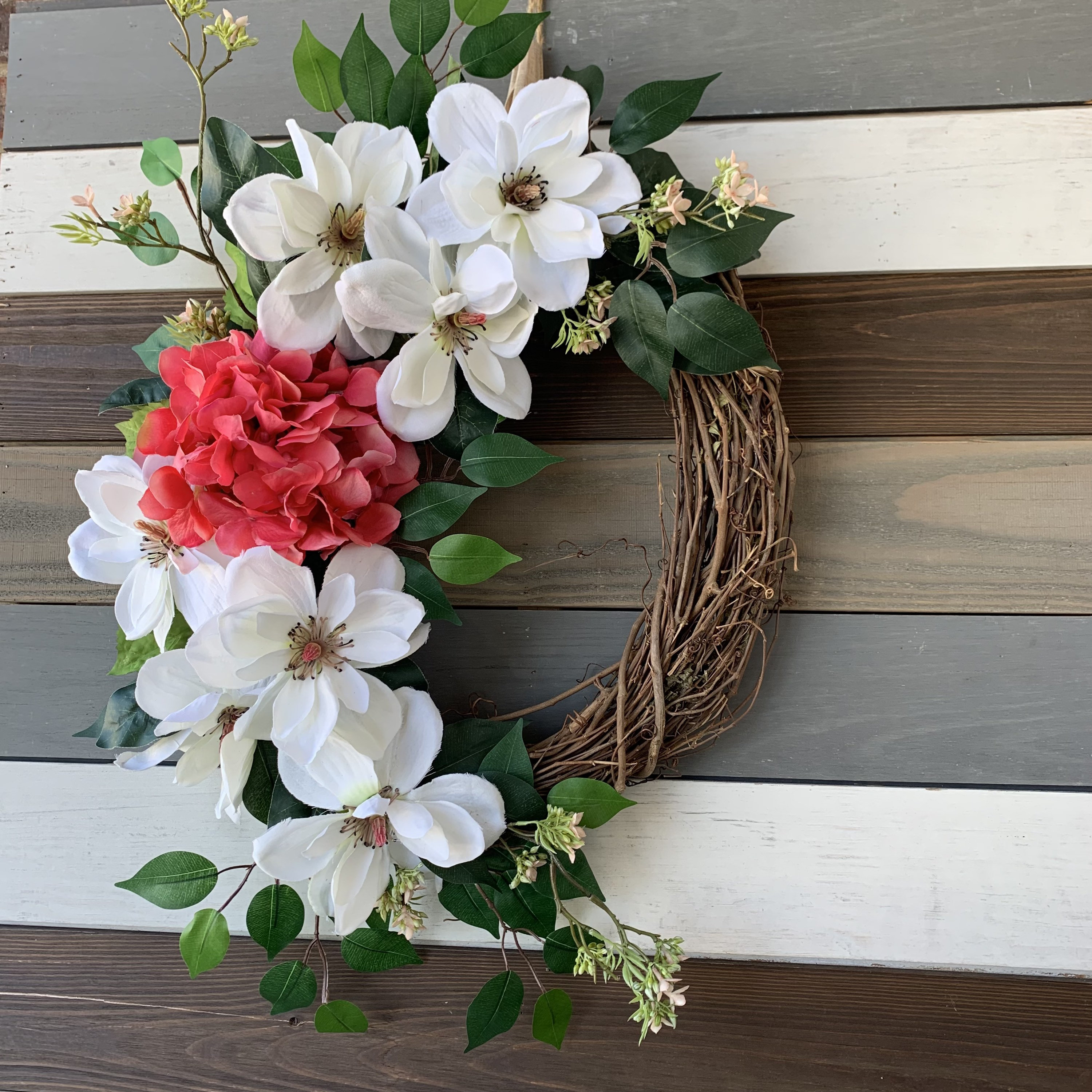 Spring Magnolia Wreath Magnolia Wreath Spring Hydrangea - Etsy