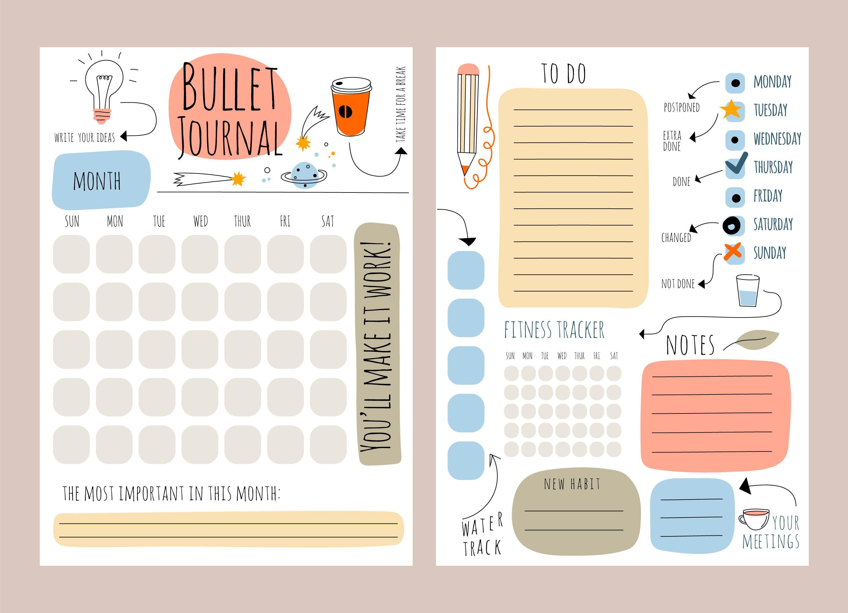 Printable Planner Funny Bullet Journal Planner Instant | Etsy