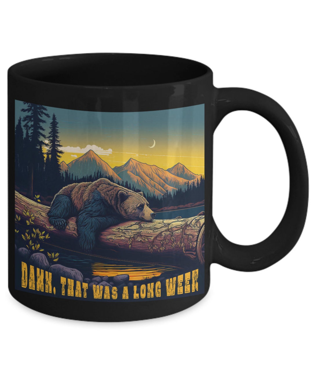 Long Week Funny Work Mug With Bear Funny Coffee Mug for Work - Etsy