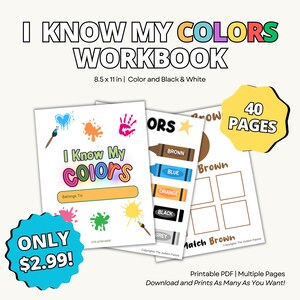 I Know My Colors Toddler/preschool Ages 1 and Up, Busy Book - Etsy