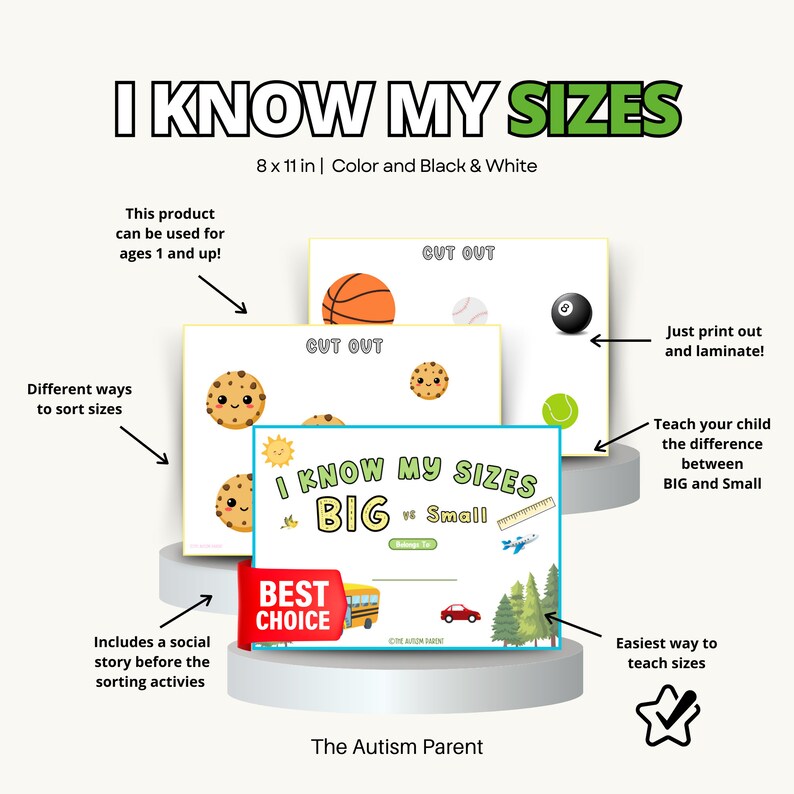 I Know My Sizes Busy Book- Preschool/toddlers Workbook - Etsy