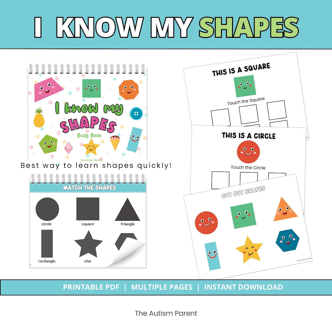 I Know My Shapes Toddler/preschool Ages 1 and Up Busy Book - Etsy