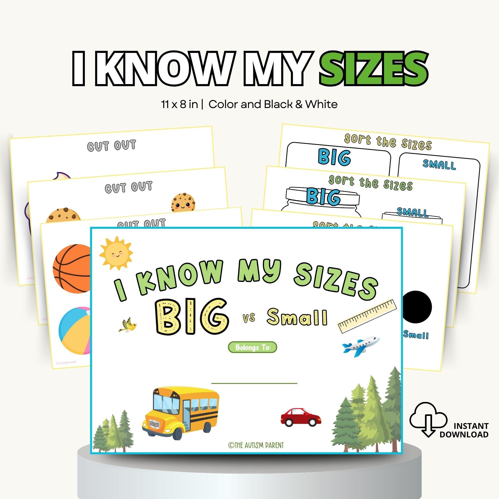 I Know My Sizes Busy Book- Preschool/toddlers Workbook - Etsy