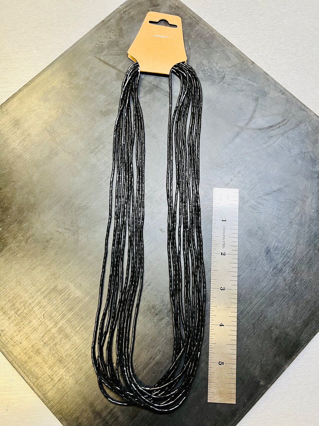 2mm Jet Black Block Gemstone Blue No Matrix Round Tube Heishi 2mm 10 ...