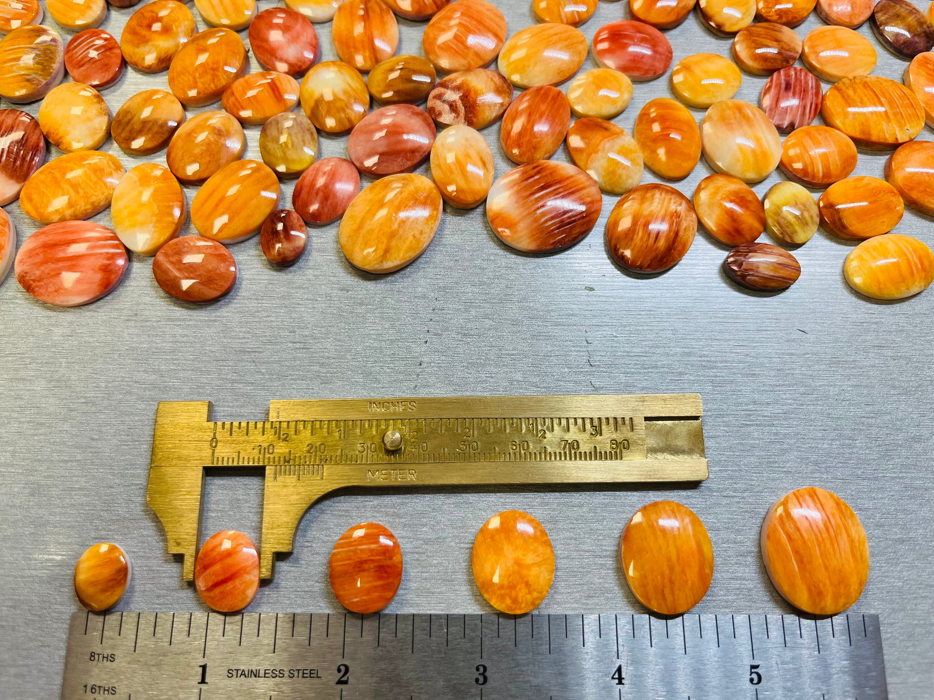 Orange Red Spiny Shell Oval Cabachons Freeform Sold by the - Etsy