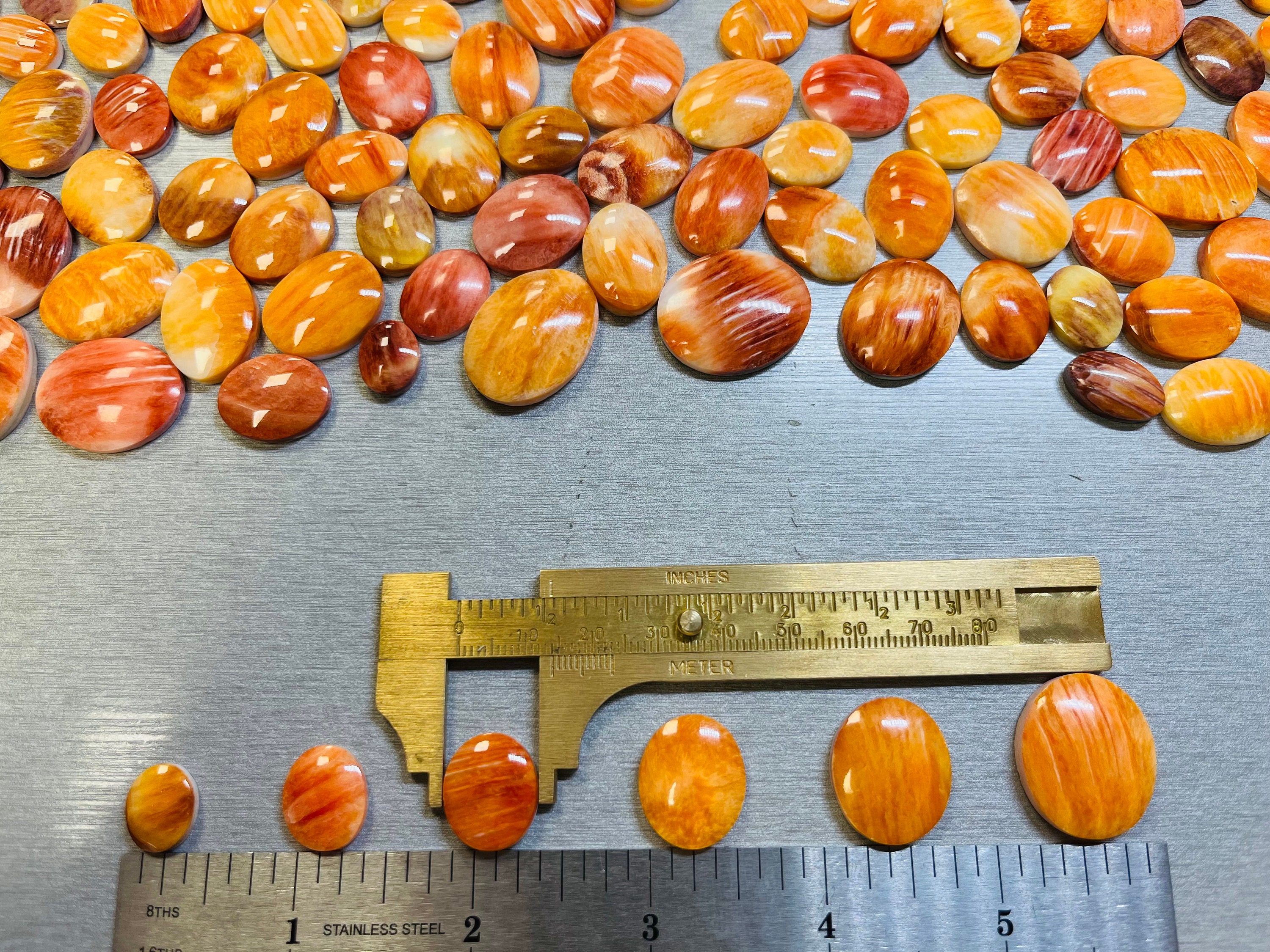 Orange Red Spiny Shell Oval Cabachons Freeform Sold by the - Etsy