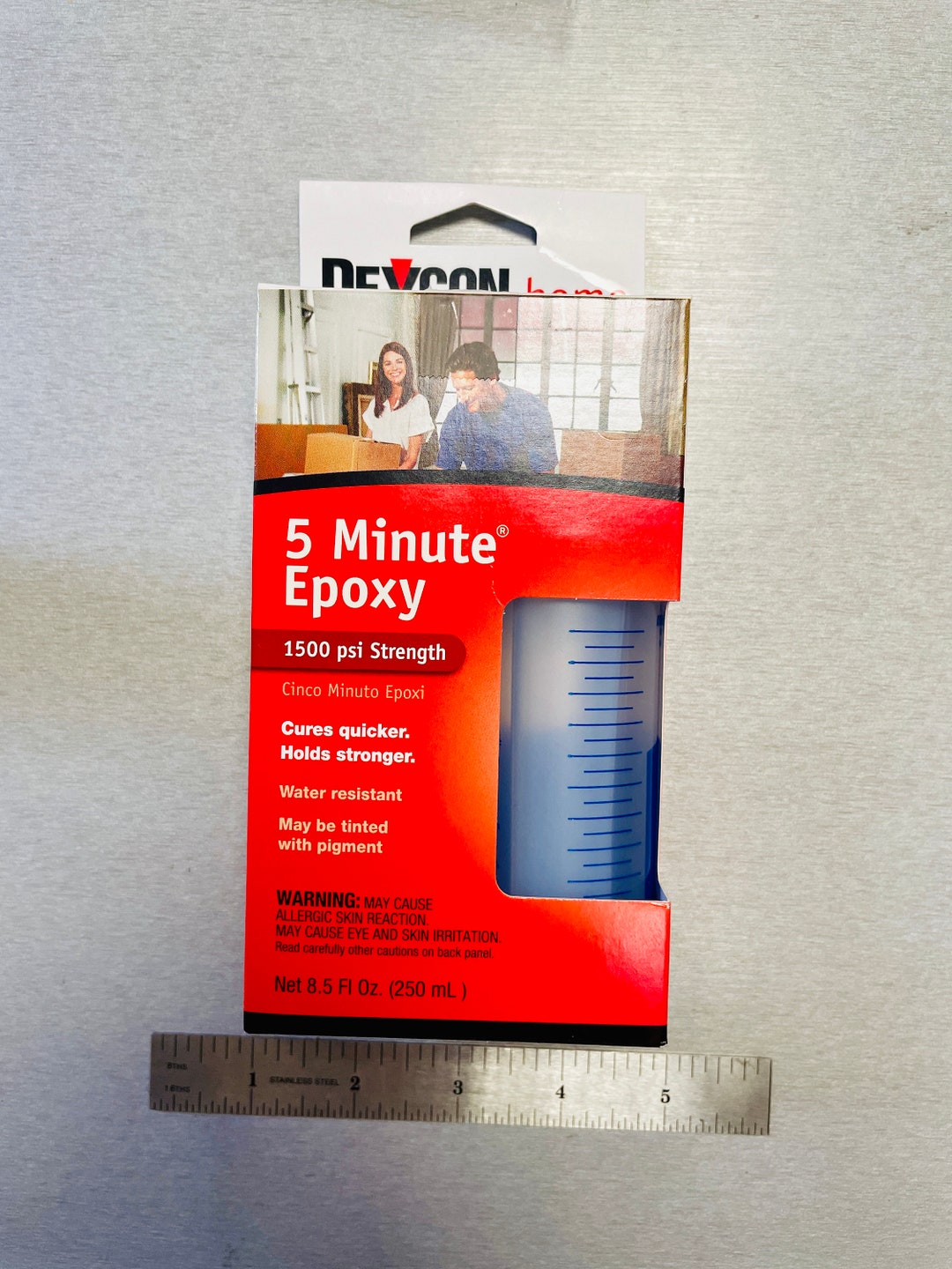 Devcon Home Plastic Steel 8.5 OZ - 5 Minute Epoxy Hardener and Resin ...