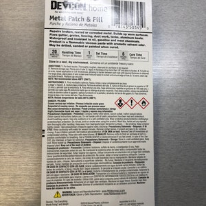 Devcon Home Metal Patch Fill 3.0 Oz Tube - Etsy
