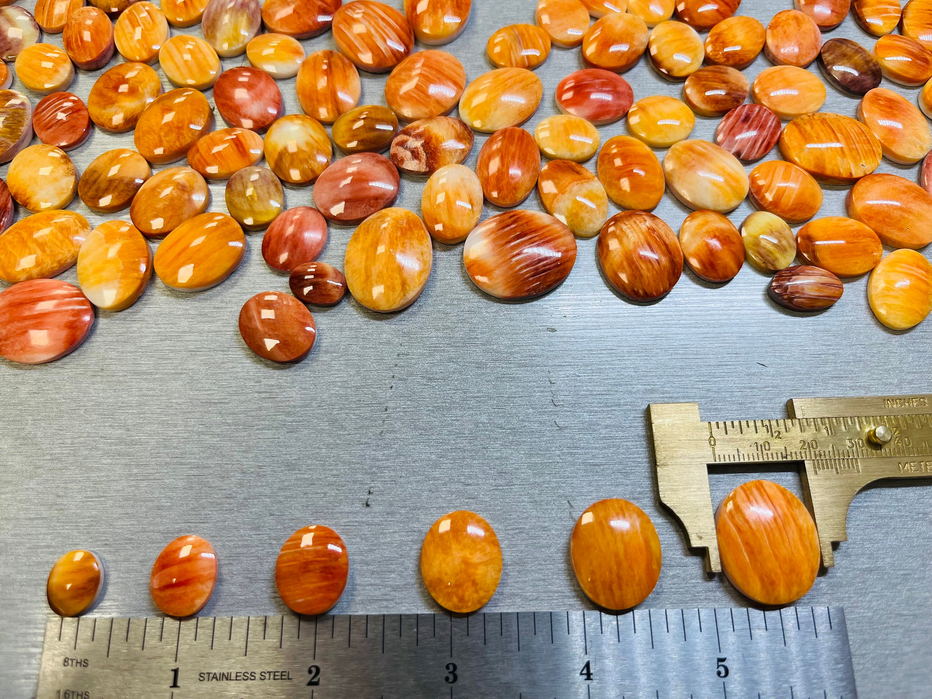 Orange Red Spiny Shell Oval Cabachons Freeform Sold by the - Etsy