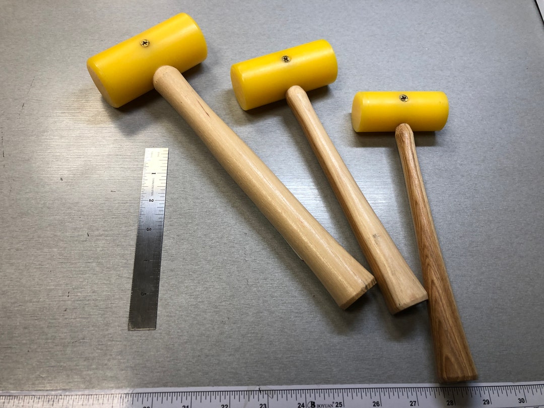 Yellow Plastic Mallet Set 1 1/4" 4 Oz 1 1/2" 6 Oz 1 3/4" 9 Oz Eurotool ...