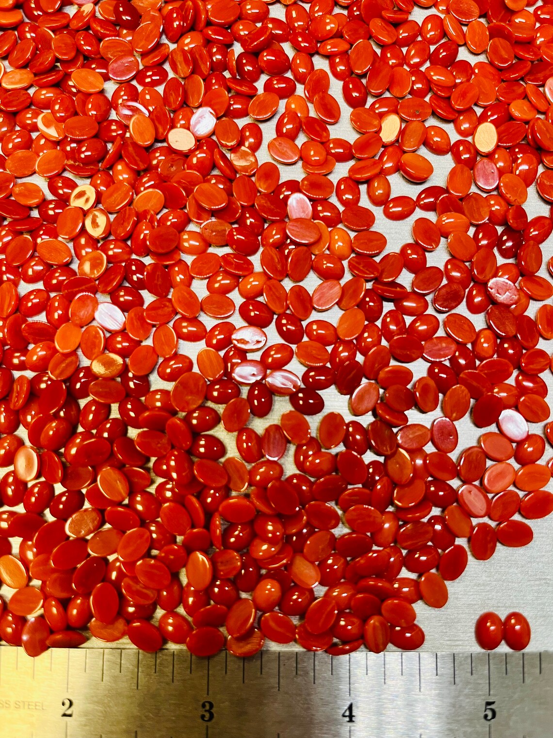 Coral Round 5x7mm 5mm X 7mm Real Red and Orange Meditranian Coral ...