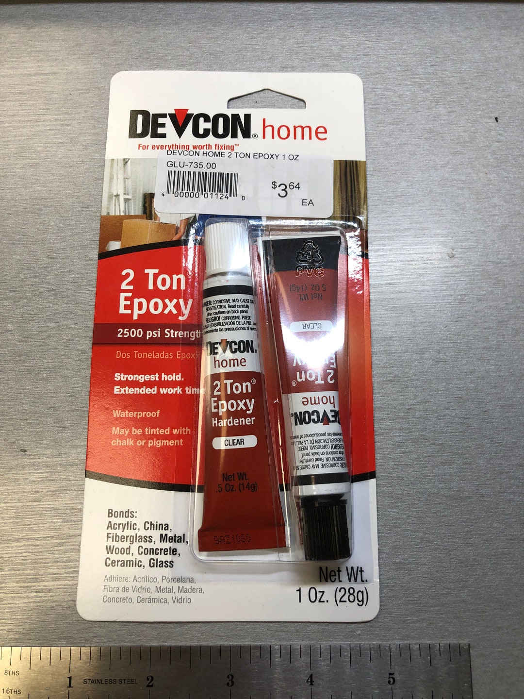 Devcon Home 2 Ton Plastic Steel Epoxy 1 Oz 28g 1500 Psi Strength - Etsy