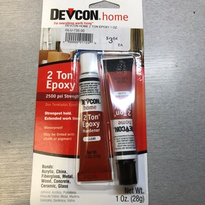 Devcon Home 2 Ton Plastic Steel Epoxy 1 Oz 28g 1500 Psi Strength - Etsy