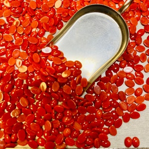 Coral Round 5x7mm 5mm X 7mm Real Red and Orange Meditranian Coral ...