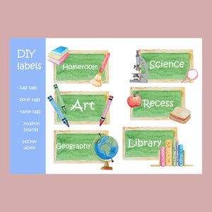 44 Watercolor Back-to-school/ Teacher's Day/ Stationery PNG Clip Art ...