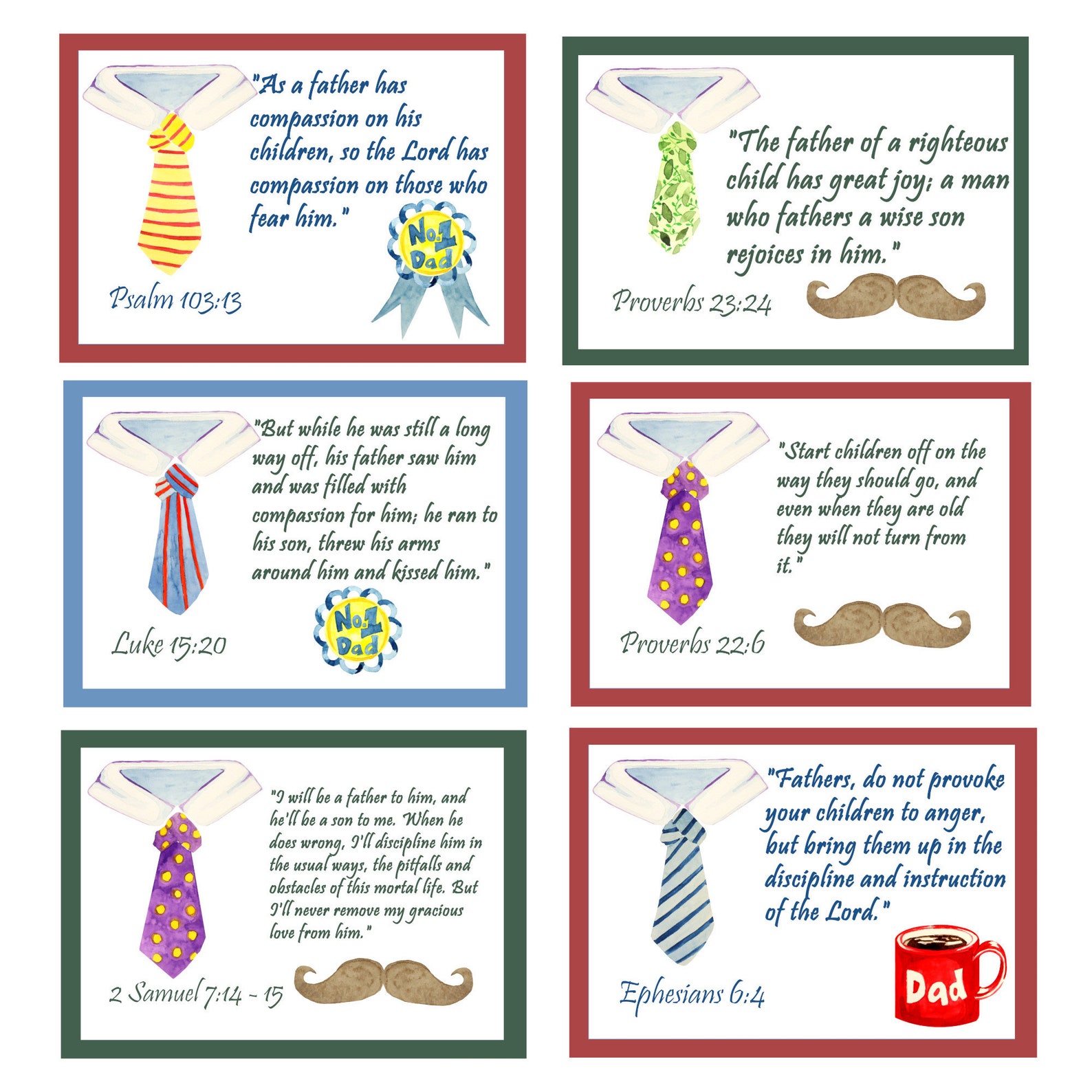 6 Father's Day Bible Verse Clip Art Bundle in PNG, JPG, and PDF Format ...