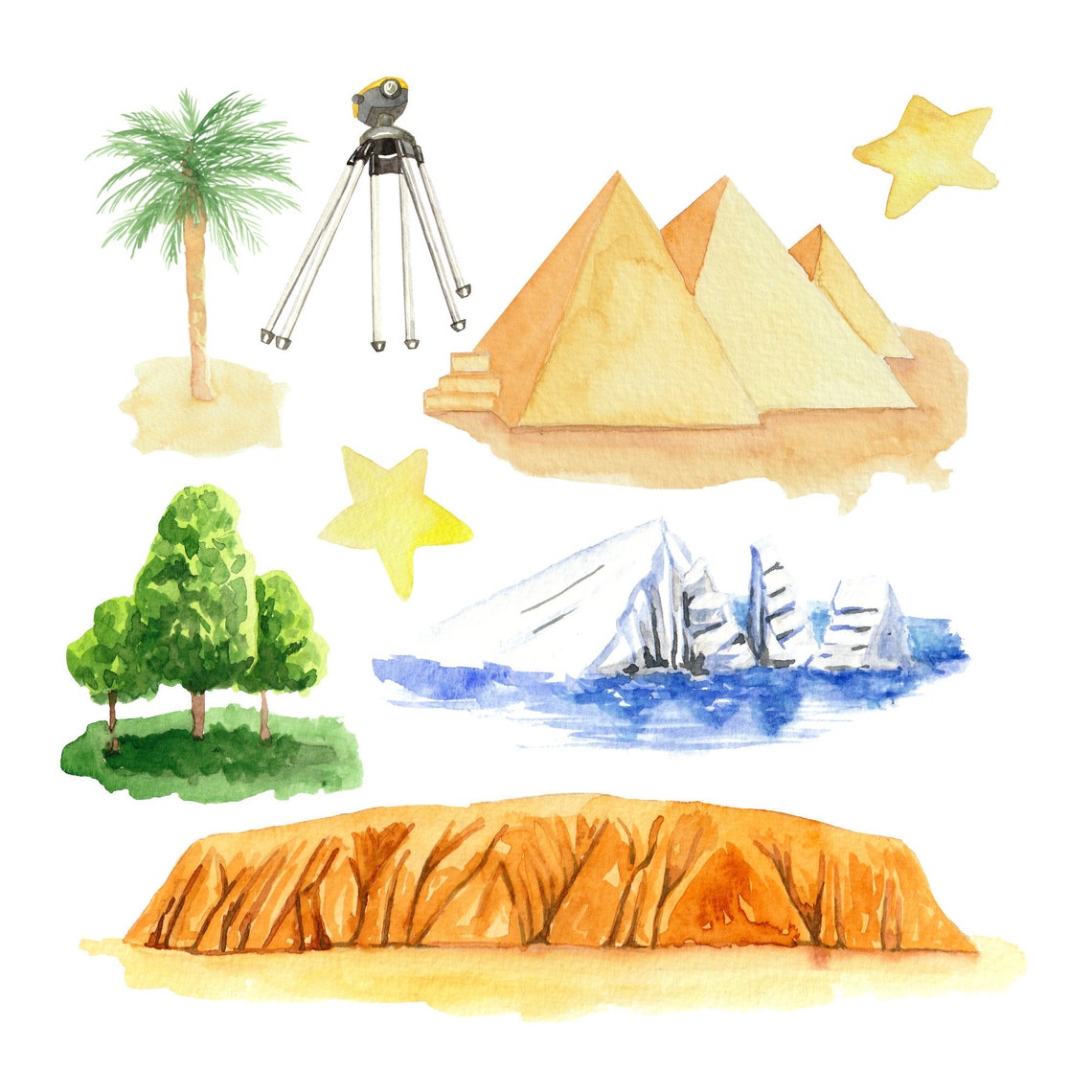 Geography Clip Art Bundle in PNG Format - Etsy