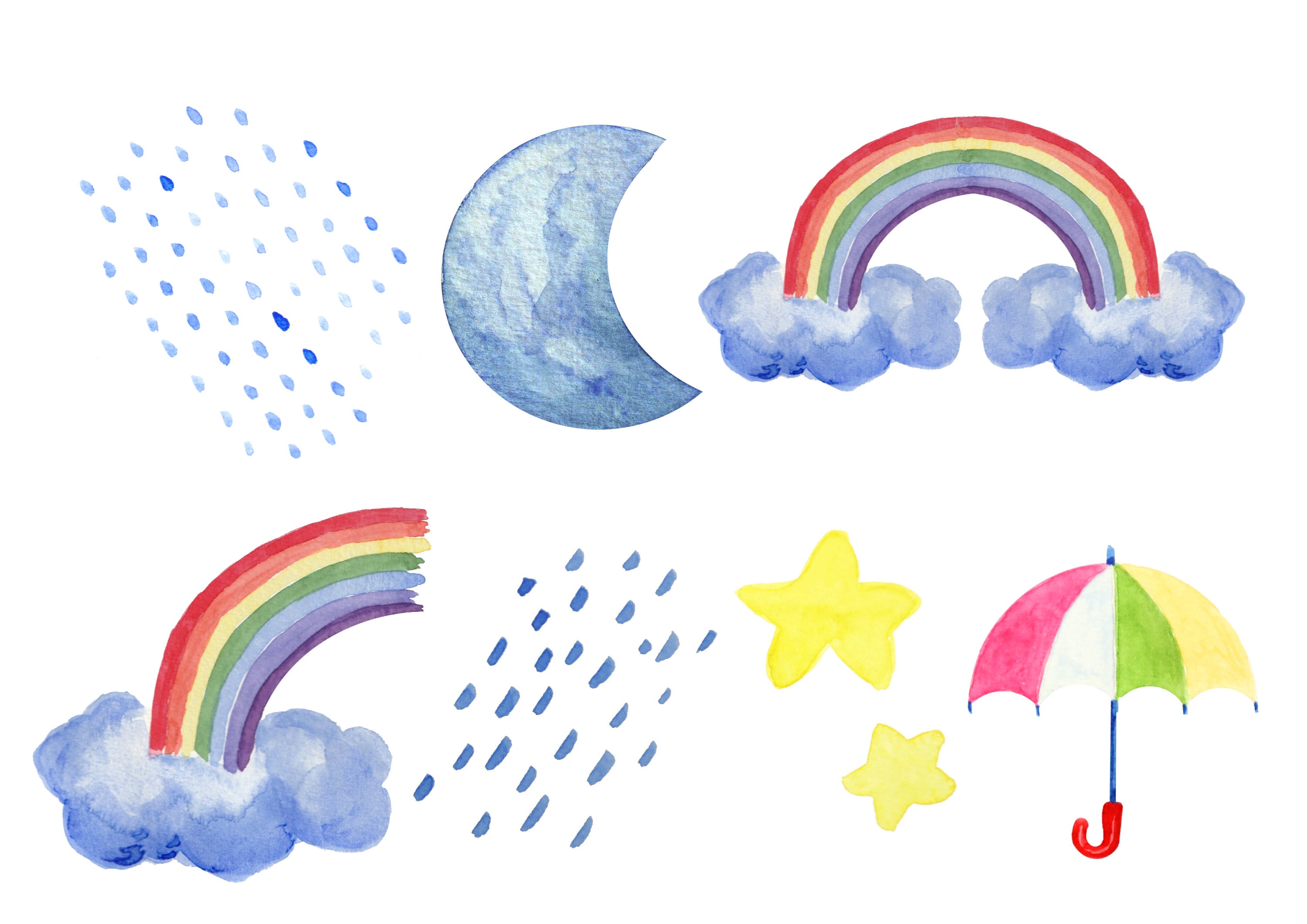 Weather Elements Clip Art Bundle in PNG Format - Etsy