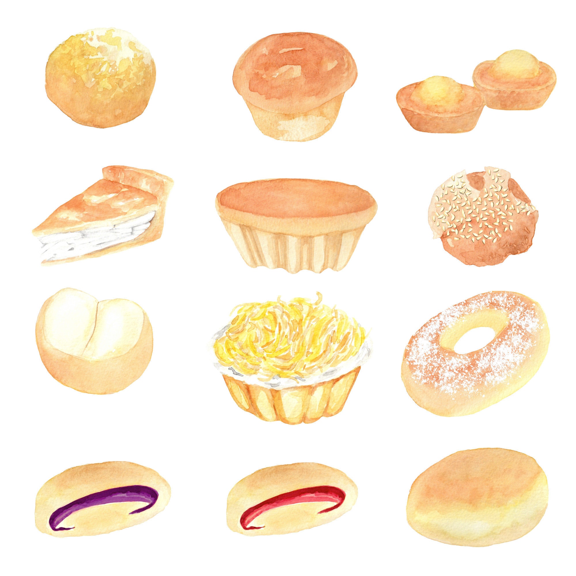 16 Filipino Breads Clipart PNG, Pinoy Panaderia Images in PNG Format - Etsy
