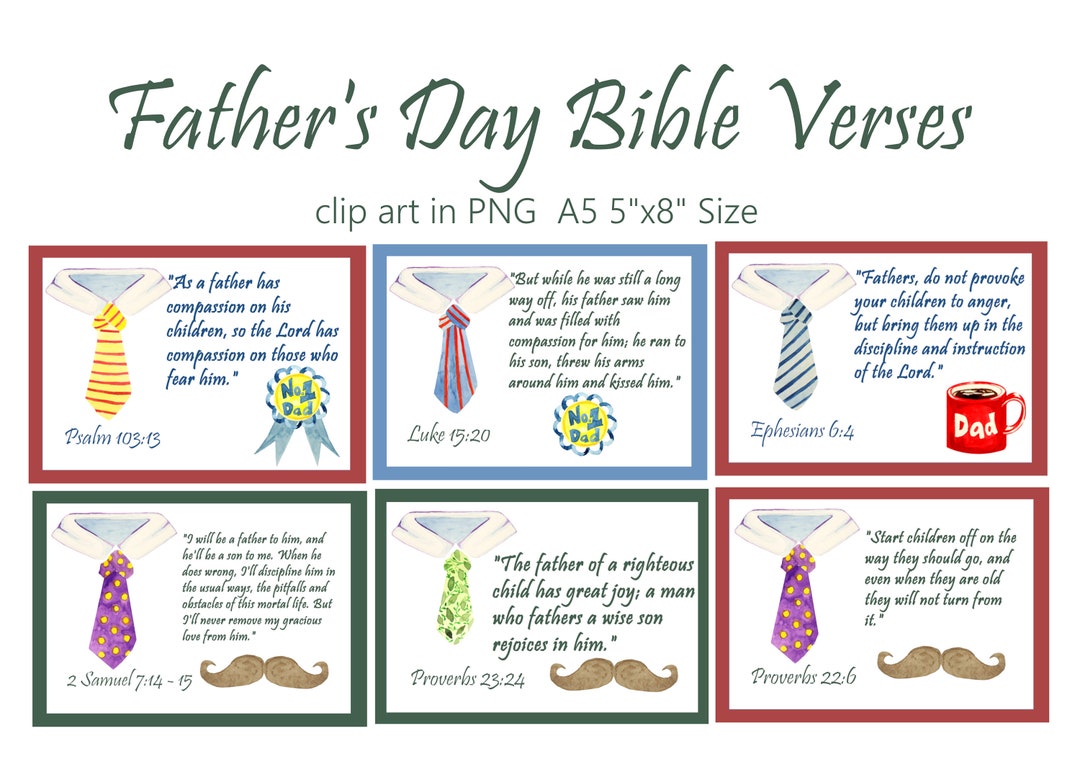 6 Father's Day Bible Verse Clip Art Bundle in PNG Format - Etsy