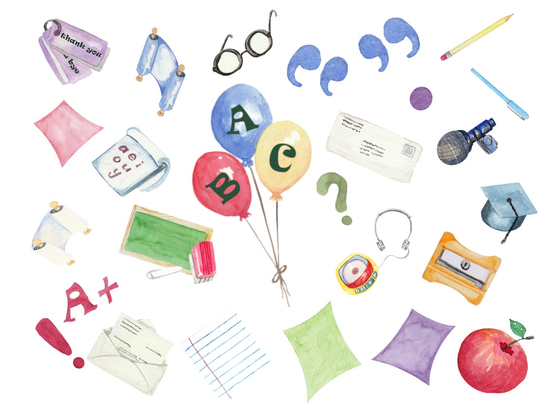 Language Arts Clip Art Bundle in PNG Format - Etsy