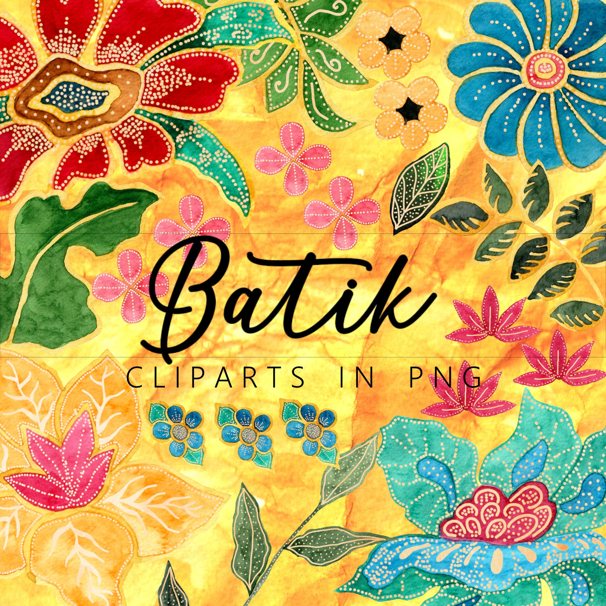 Batik Inspired Cliparts, Printable, 300ppi in PNG - Etsy