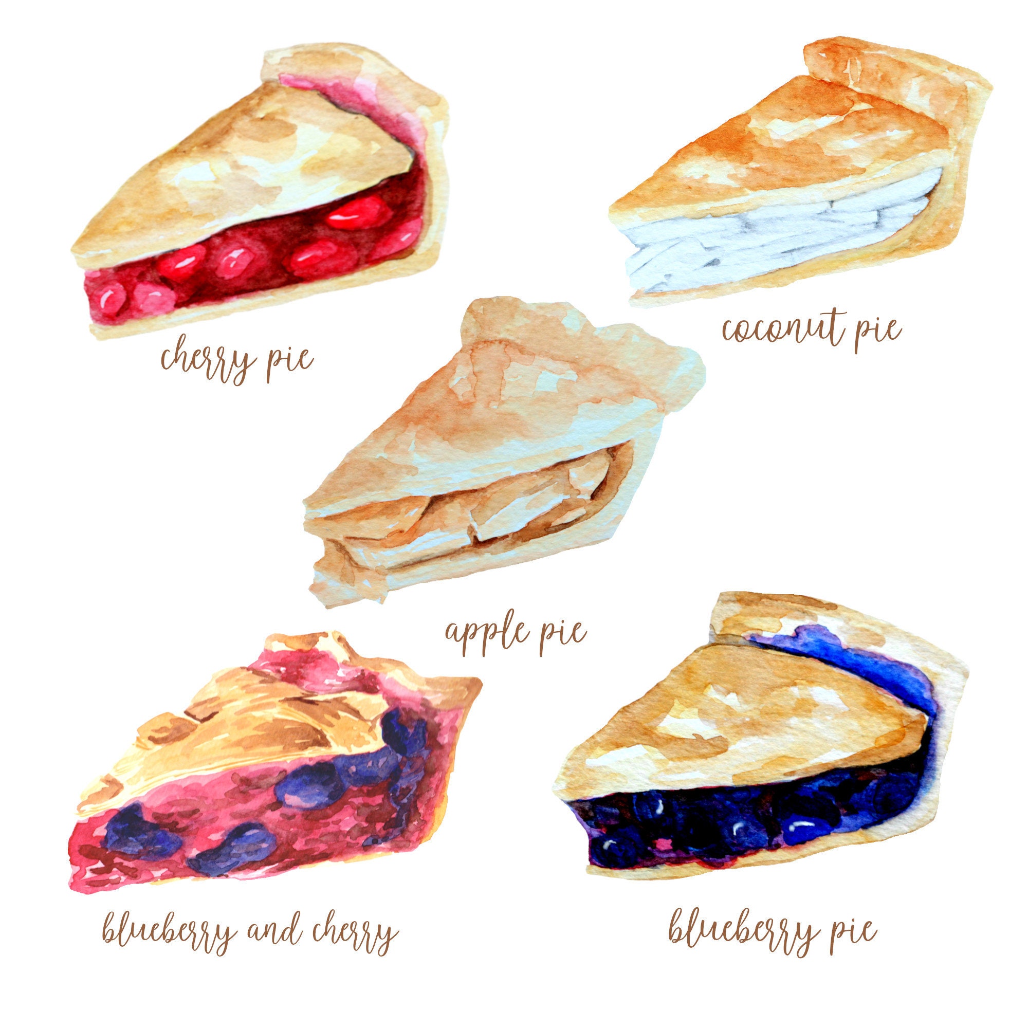 10 Pie Slices Clip Art, PNG 300ppi, Instant Download, Personal and ...