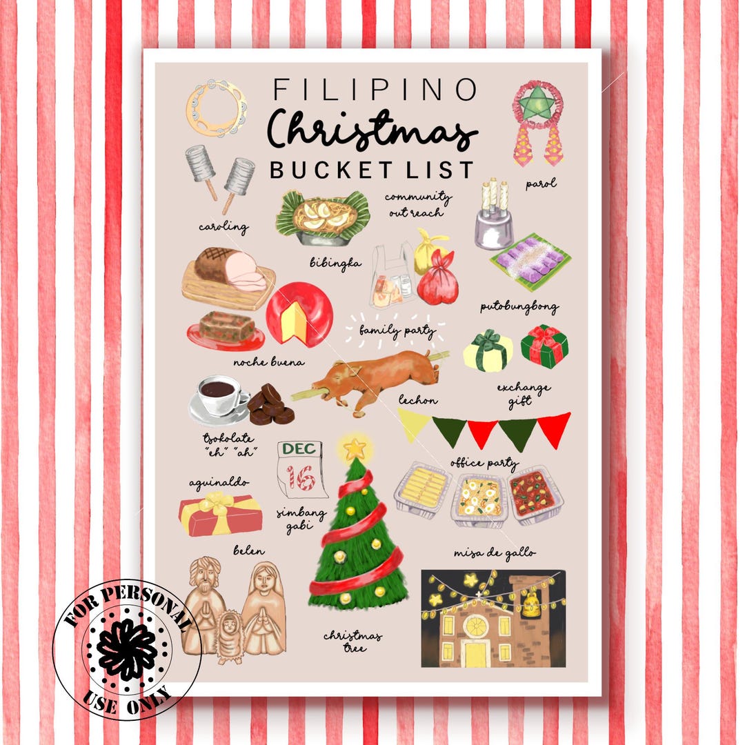 Filipino Christmas Bucket List Printable A3, A4, 8x11inches - Etsy Canada