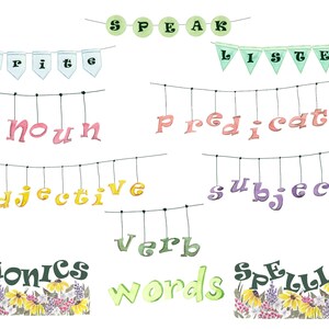 Language Arts Clip Art Bundle in PNG Format - Etsy