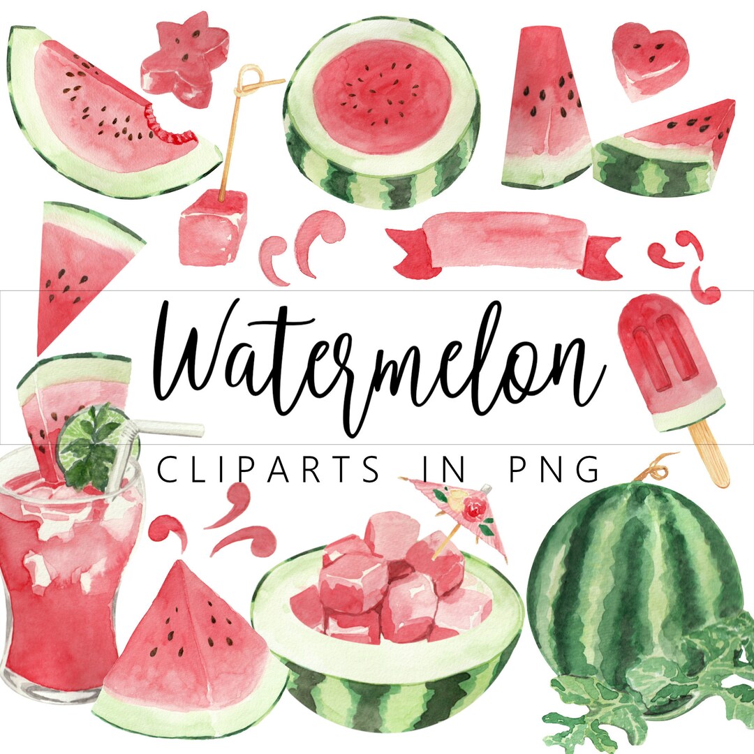 Watermelon Summer Clip Art Bundle in PNG Format - Etsy Australia