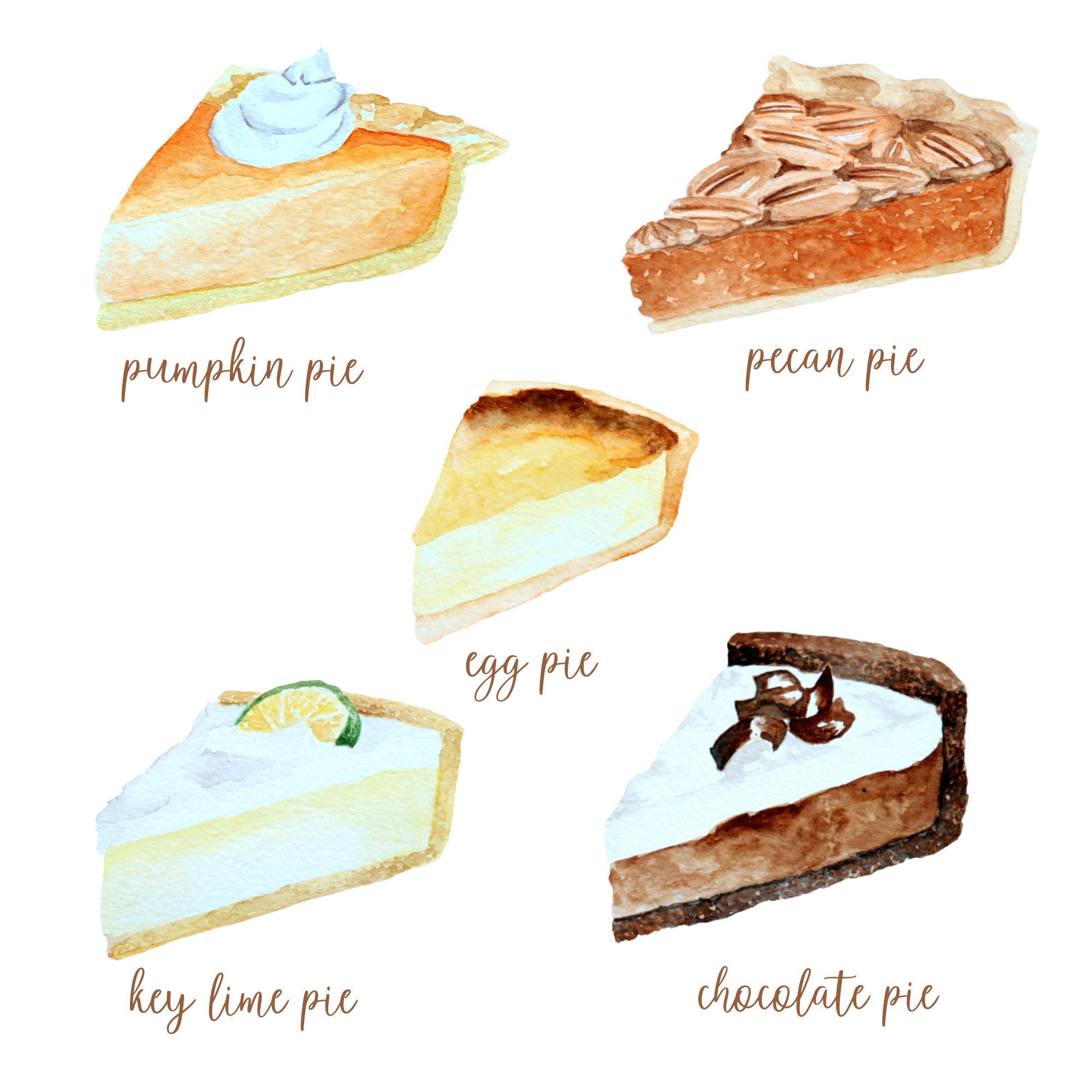 10 Pie Slices Clip Art, PNG 300ppi, Instant Download, Personal and ...