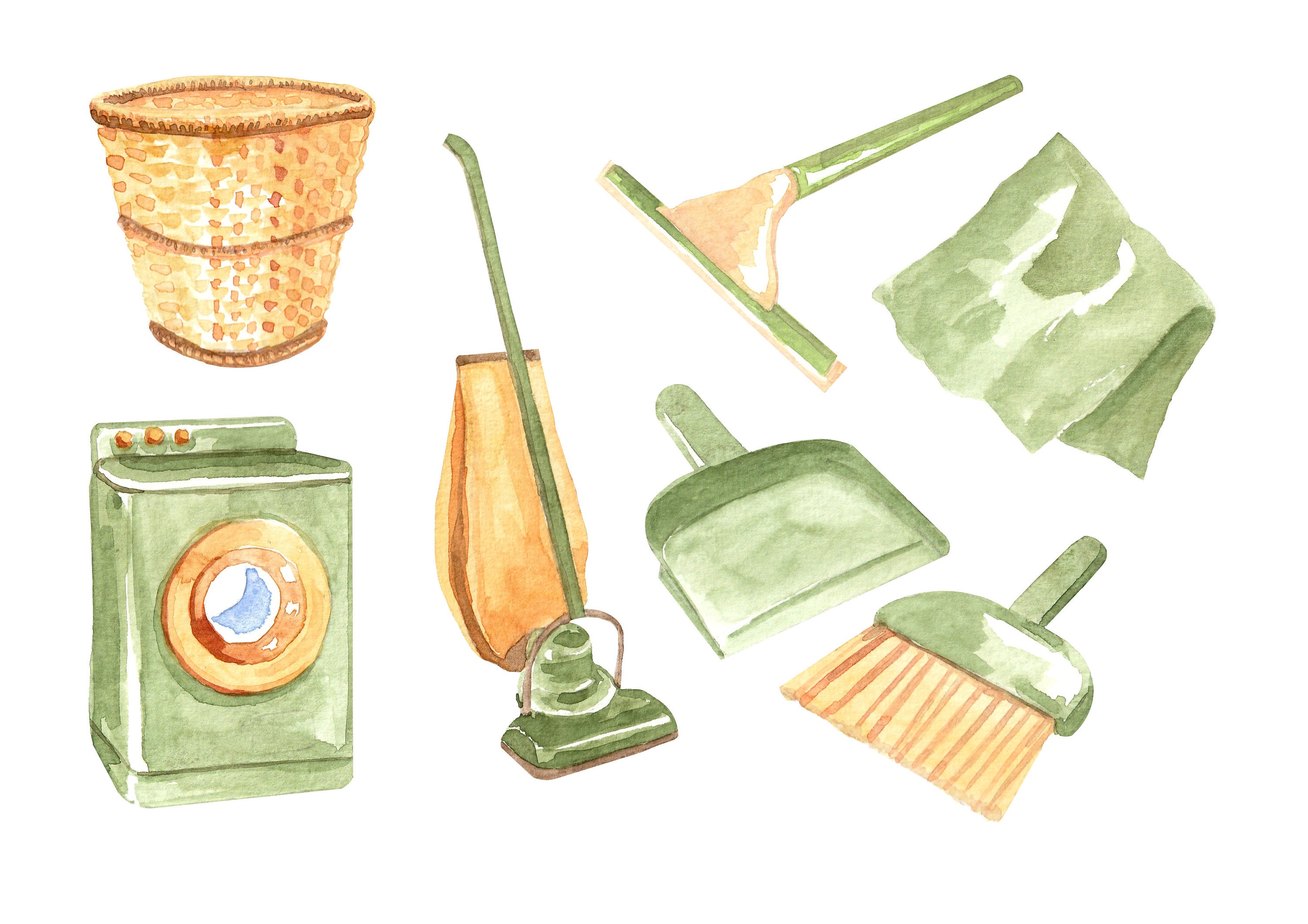 Asian Cleaning Clip Art Bundle in PNG Format Instant Download - Etsy