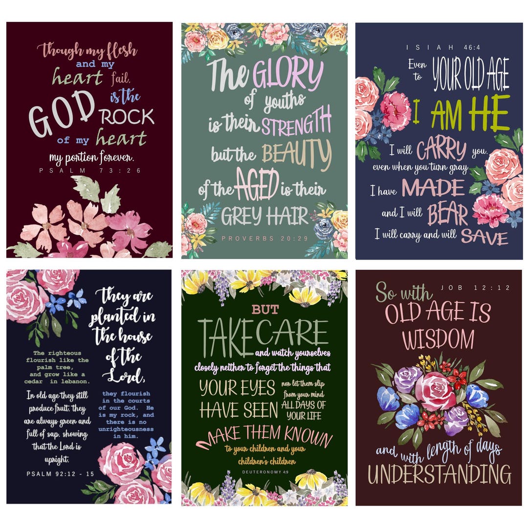 6 Bible Verse for Grandparents (grandparents Day) Bundle in Jpg, Pdf ...