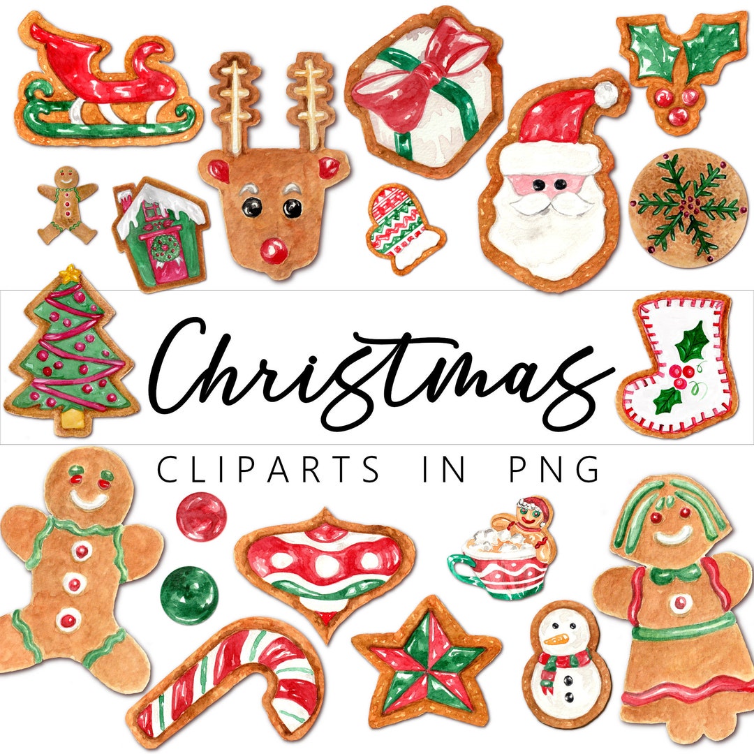 Gingerbread Christmas Clip Art PNG, Printable, 300 Ppi - Etsy