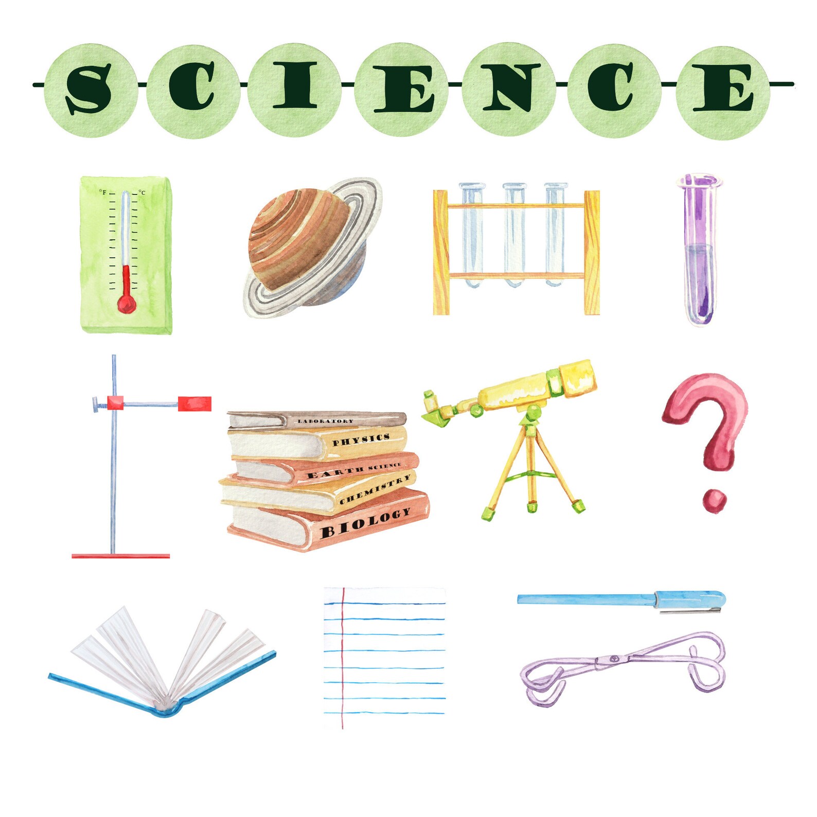 Science Clip Art Bundle in PNG Format - Etsy UK