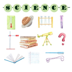 Science Clip Art Bundle in PNG Format - Etsy