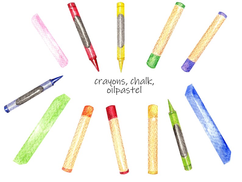 Art Supplies Clipart Bundle in PNG Format Printable Clear - Etsy