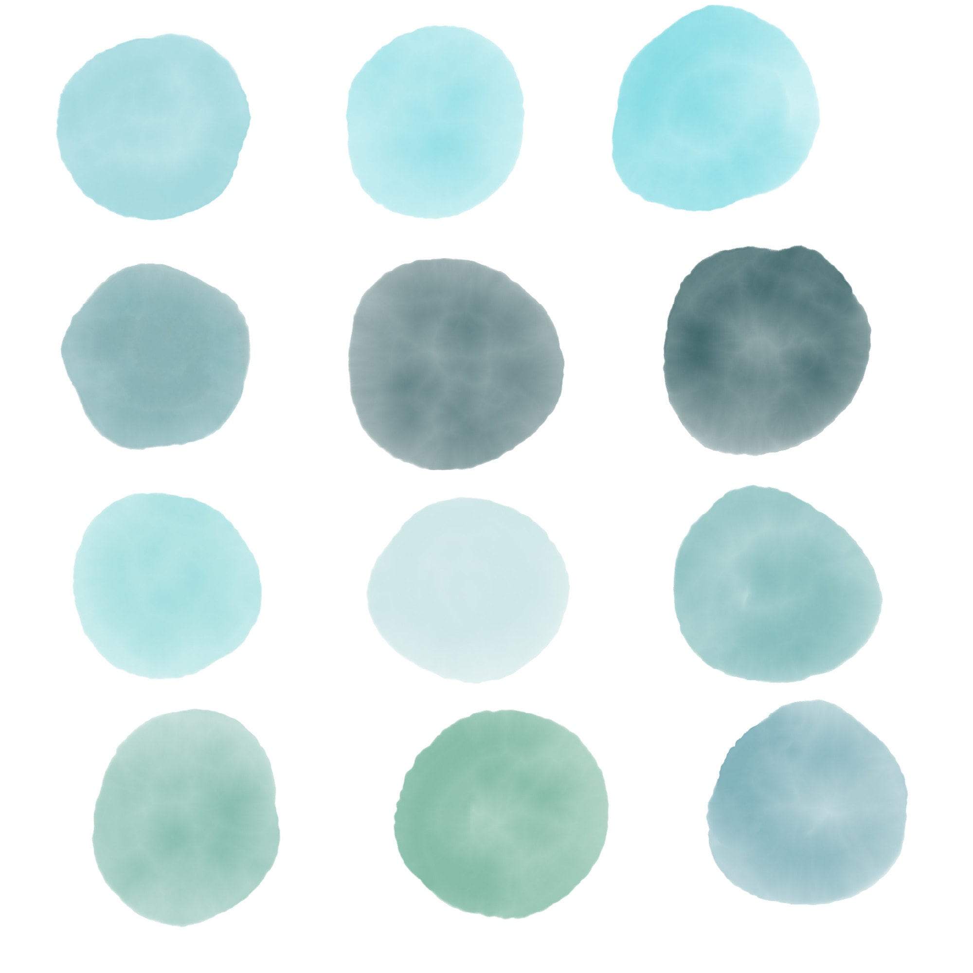 100 Hand Drawn Watercolor Dots Clipart, Circle Paint, Round Splotches ...