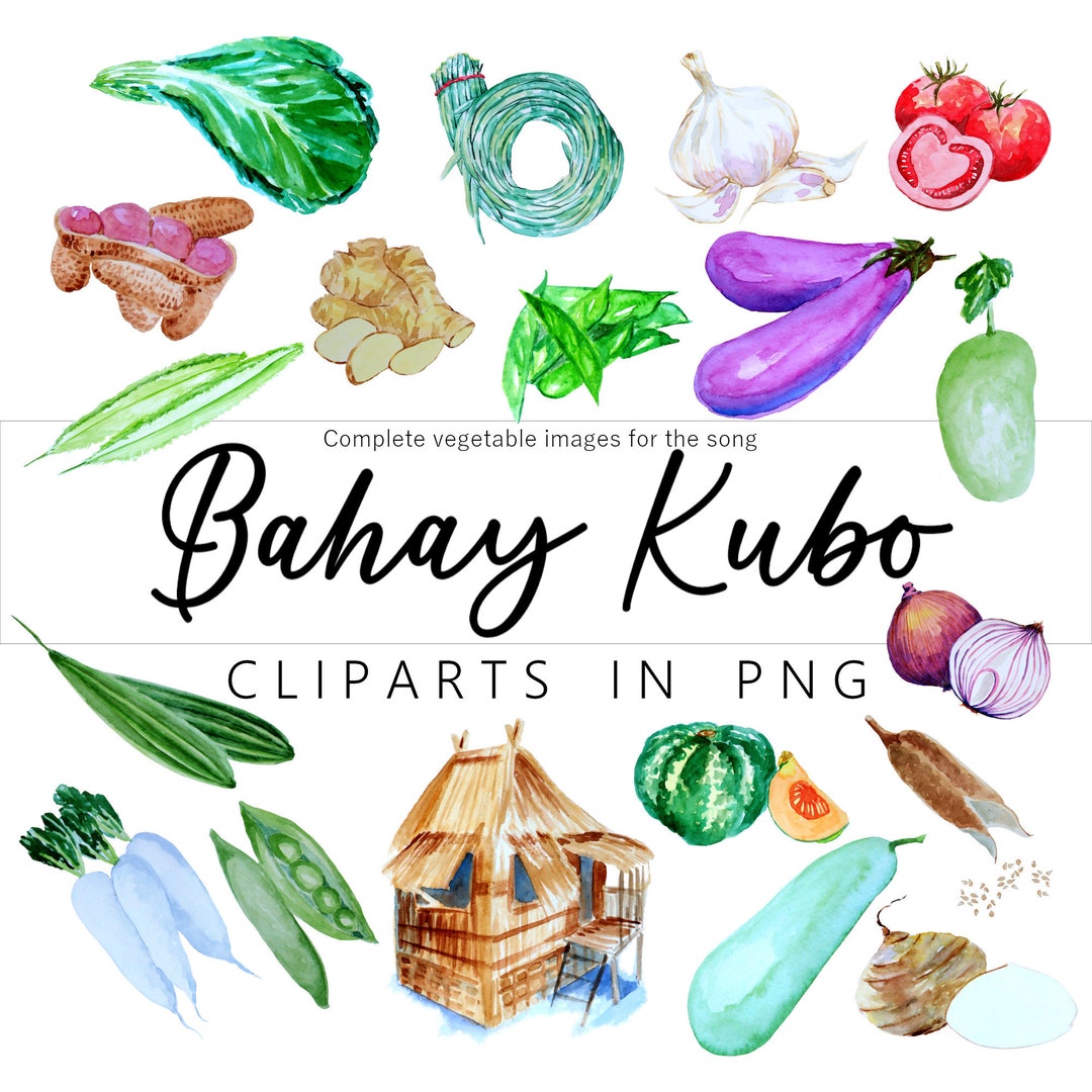 Bahay Kubo Watercolour Vegetables Based on the Lyrics of Filipino Song ...