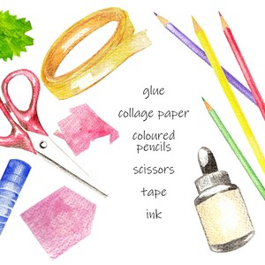 Art Supplies Clipart Bundle in PNG Format, Printable, Clear Background ...