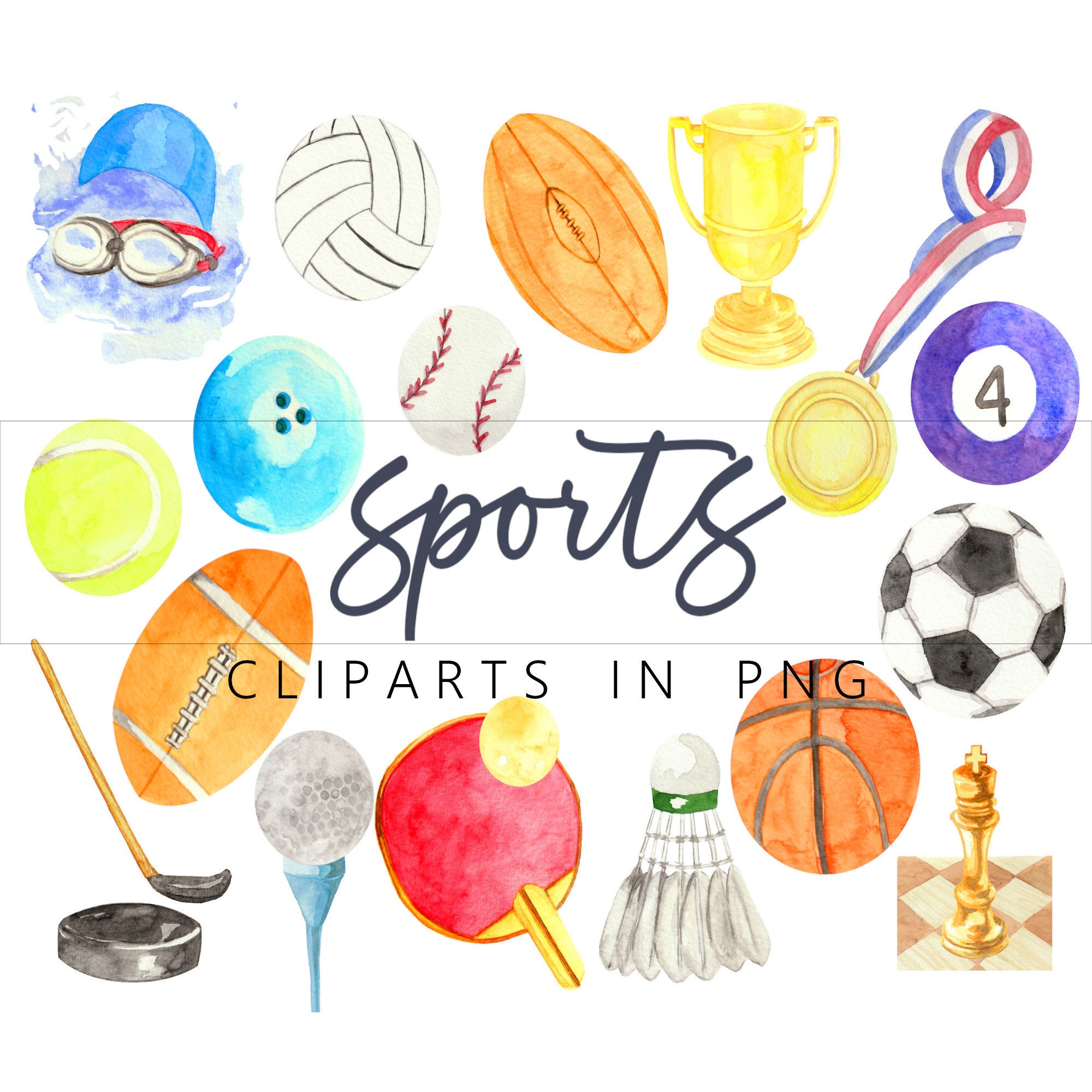Sports Clip Art Elements in PNG Format, PE, Intramurals, Sports ...