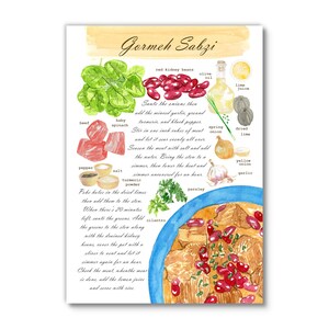 Custom Recipe Illustration in Watercolor for Digital Download ...