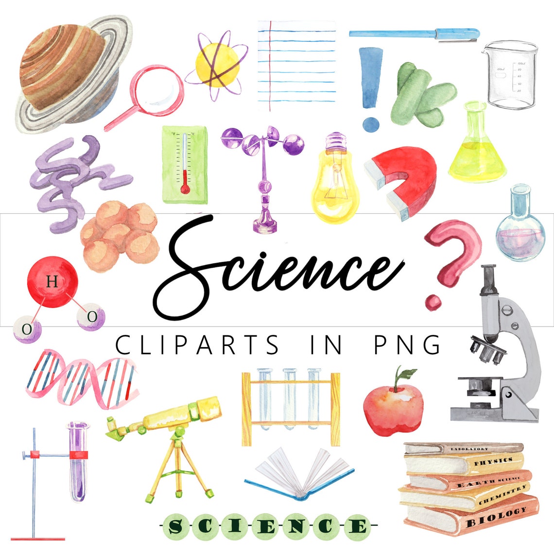 Science Clip Art Bundle in PNG Format - Etsy